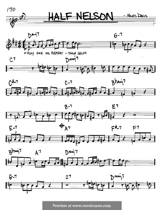 Half Nelson by M. Davis - sheet music on MusicaNeo