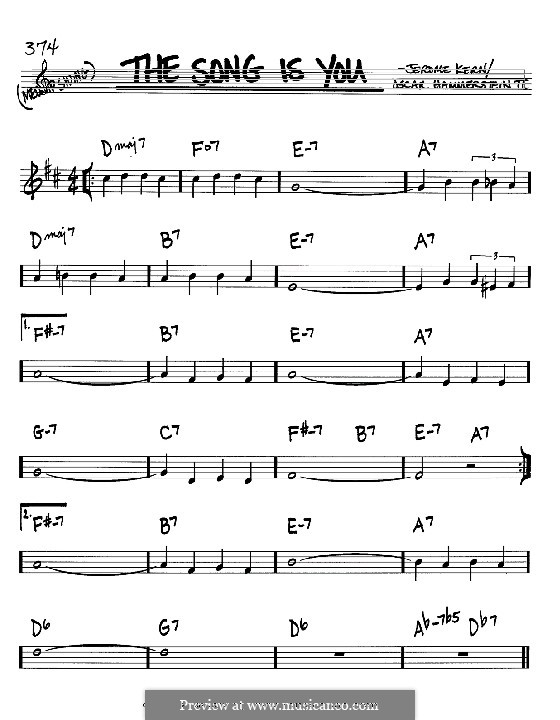 The Song is You by J. Kern - sheet music on MusicaNeo