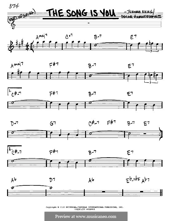 The Song is You by J. Kern - sheet music on MusicaNeo