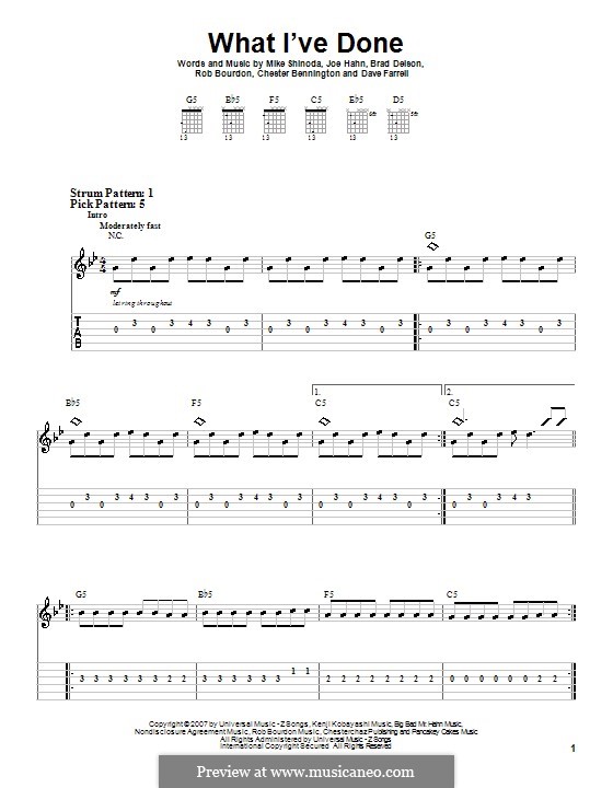 What I've Done (Linkin Park) by B. Delson, C. Bennington, D. Farrell, J ... What I've Done (Linkin Park) by B. Delson, C. Bennington, D. Farrell, J ...