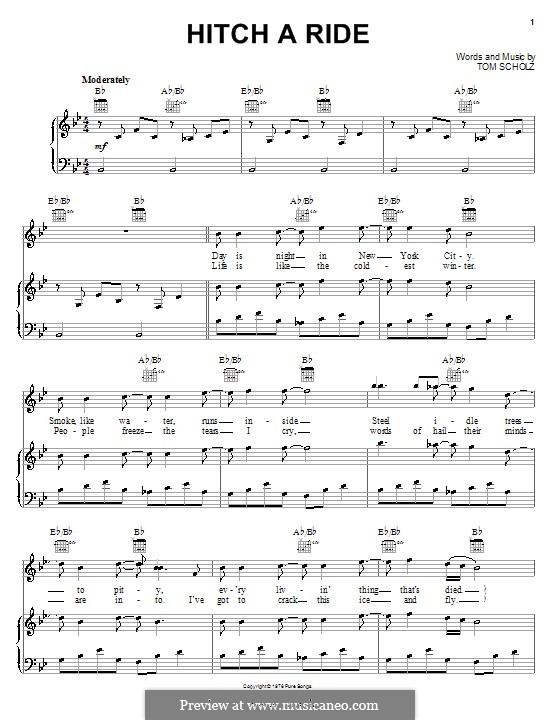 Hitch a Ride (Boston) by T. Scholz - sheet music on MusicaNeo