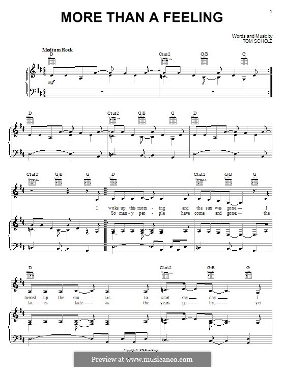 More Than a Feeling (Boston) by T. Scholz - sheet music on MusicaNeo