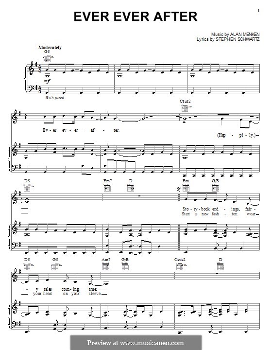 Ever Ever After by A. Menken - sheet music on MusicaNeo