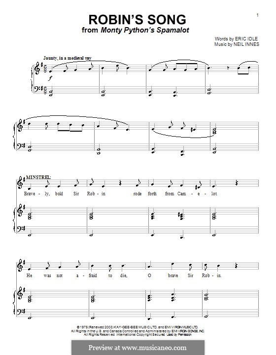 Brave Sir Robin (from Monty Python's Spamalot) by N. Innes on MusicaNeo