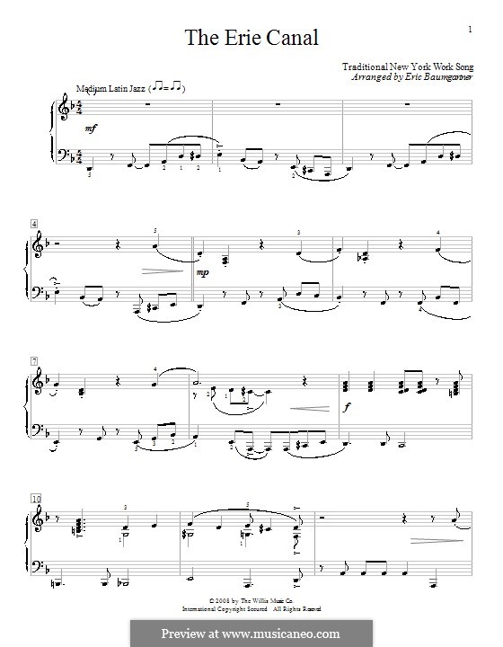 The Erie Canal by folklore - sheet music on MusicaNeo