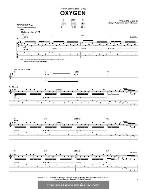 Oxygen by J. Reeves - sheet music on MusicaNeo