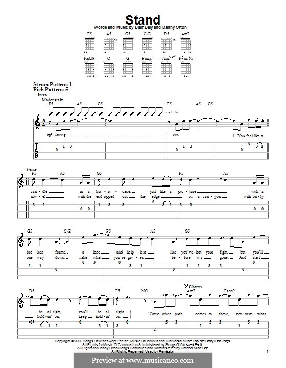 Stand (Rascal Flatts) by B. Daly, D. Orton - sheet music on MusicaNeo