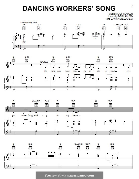 Dancing Workers' Song (The Simpsons) by A. Clausen, D. Castellaneta, D ...