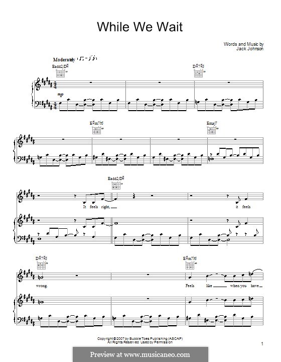 While We Wait by J. Johnson - sheet music on MusicaNeo