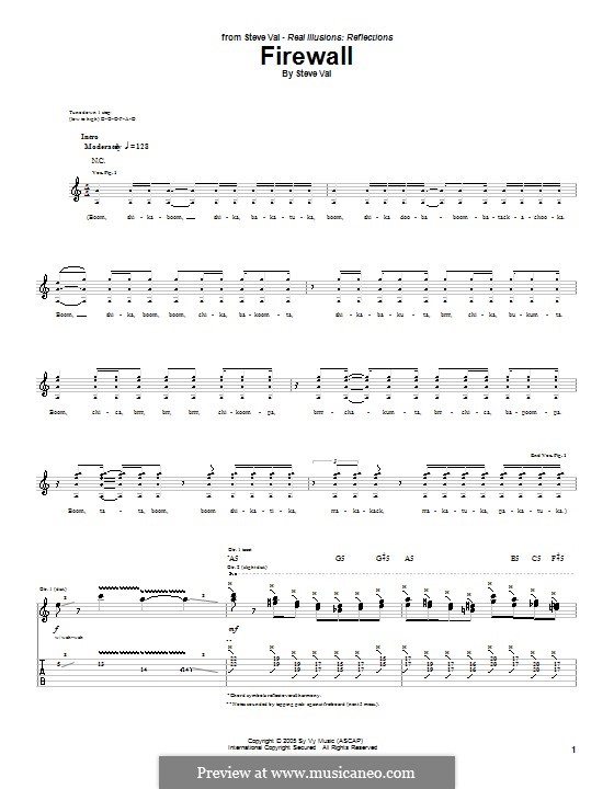 Firewall by S. Vai - sheet music on MusicaNeo