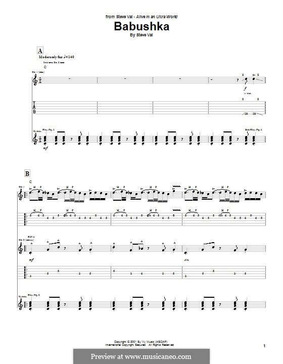 Babushka by S. Vai - sheet music on MusicaNeo