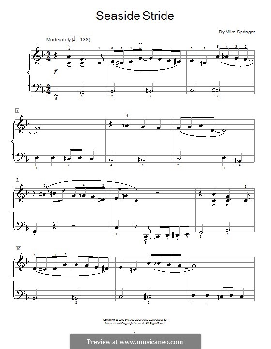 Seaside Stride by M. Springer - sheet music on MusicaNeo