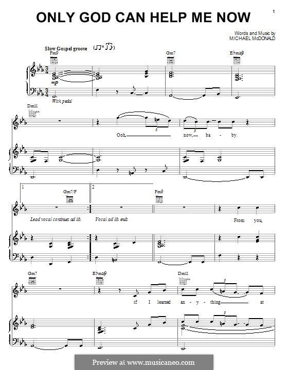 Only God Can Help Me Now by M. McDonald - sheet music on MusicaNeo