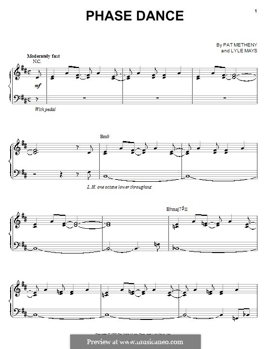 Phase Dance by P. Metheny - sheet music on MusicaNeo