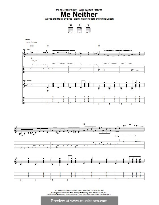 Me Neither by C. DuBois, F. Rogers - sheet music on MusicaNeo