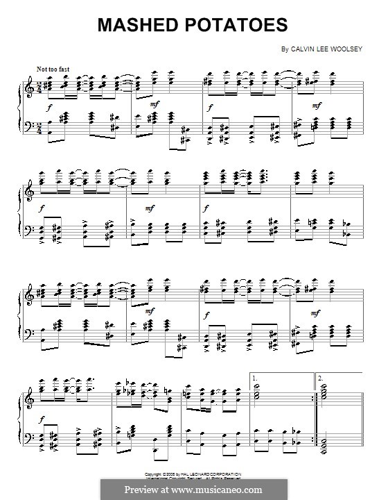 Mashed Potatoes by C.L. Woolsey - sheet music on MusicaNeo