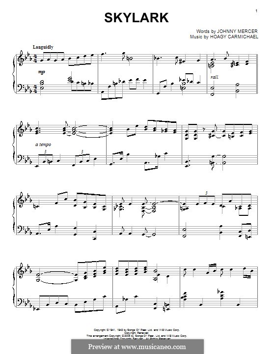 Skylark by H. Carmichael - sheet music on MusicaNeo