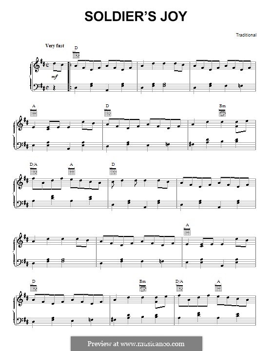 Soldier's Joy by folklore - sheet music on MusicaNeo