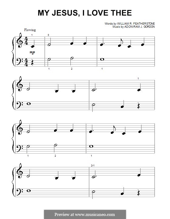 My Jesus, I Love Thee by A.J. Gordon - sheet music on MusicaNeo
