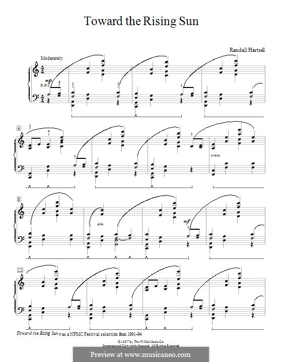 Toward the Rising Sun by R. Hartsell - sheet music on MusicaNeo