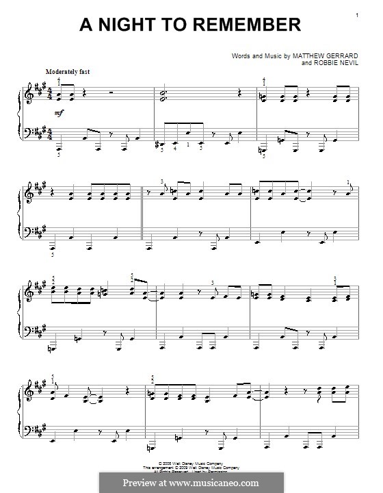 A Night to Remember (from High School Musical 3) by M. Gerrard, R ...