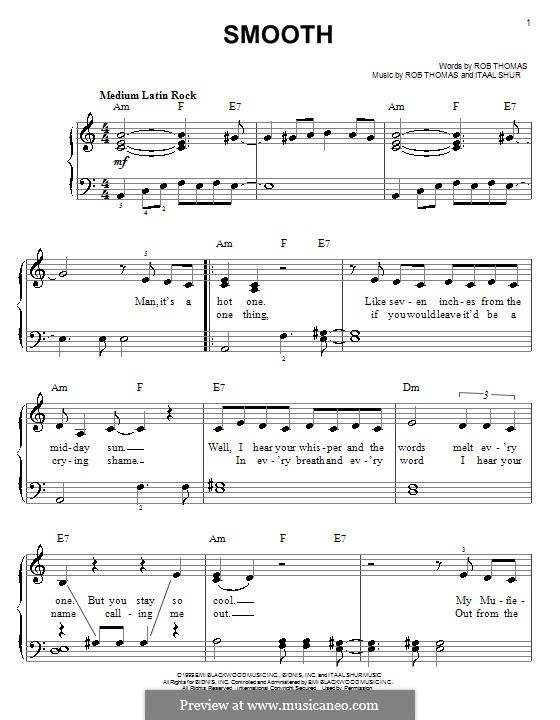 Smooth (Santana featuring Rob Thomas) by I. Shur, R. Thomas on MusicaNeo