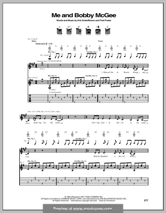 Me and Bobby McGee (Janis Joplin) by F. Foster, K. Kristofferson on ...