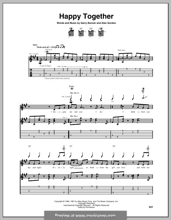 Happy Together (The Turtles) by A. Gordon, G. Bonner on MusicaNeo