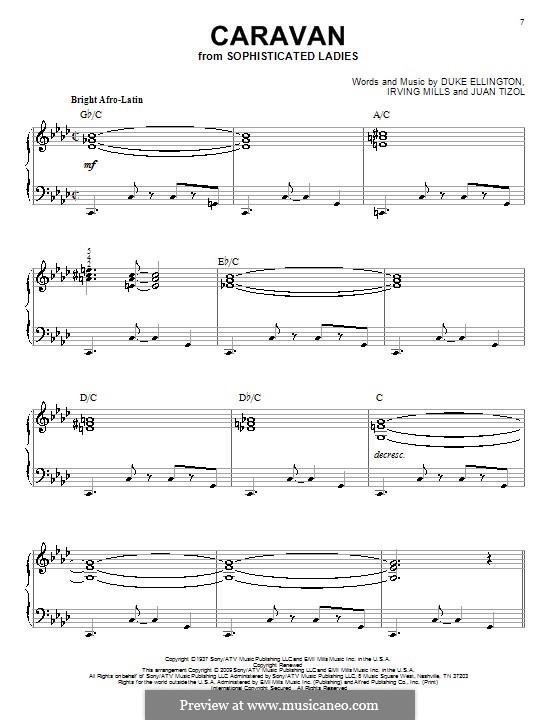 Caravan by I. Mills, D. Ellington, J. Tizol - sheet music on MusicaNeo