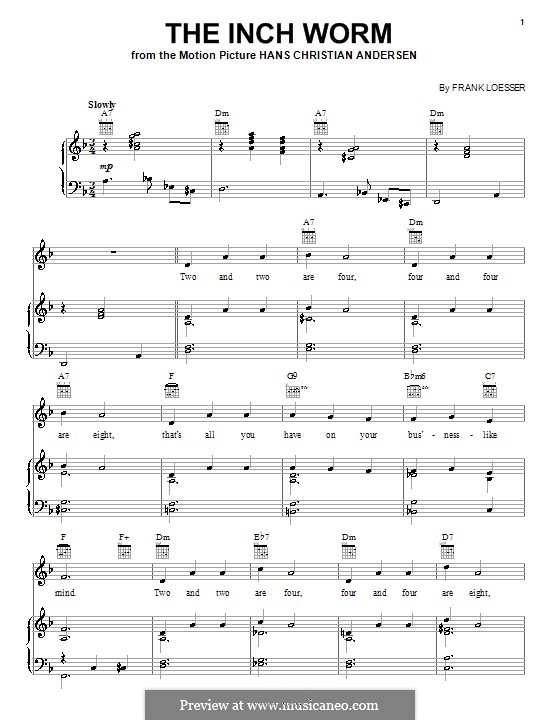The Inch Worm (Paul McCartney) by F. Loesser - sheet music on MusicaNeo