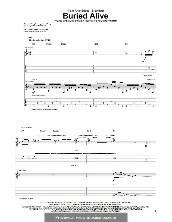 Buried Alive (Alter Bridge) by M. Tremonti, M. Kennedy on MusicaNeo