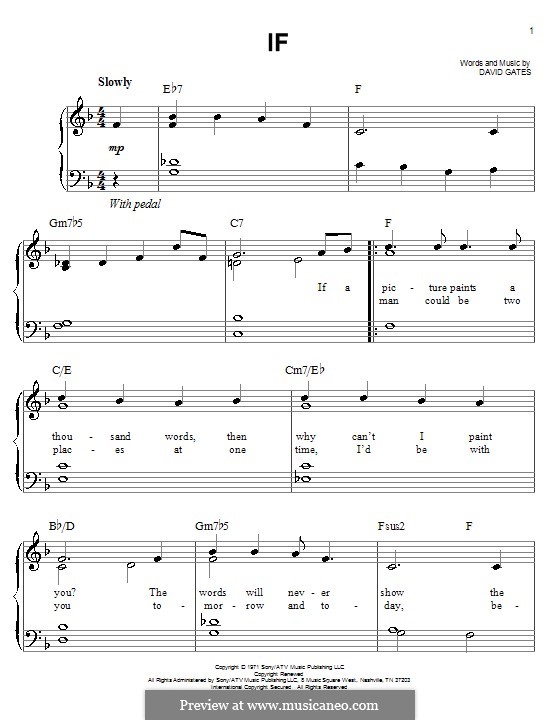 If (Bread) by D. Gates - sheet music on MusicaNeo