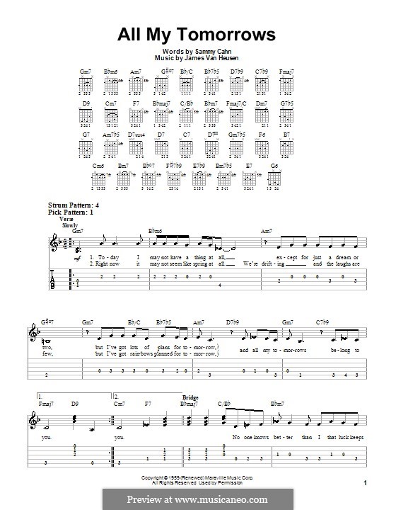 All My Tomorrows (Frank Sinatra) by J.V. Heusen - sheet music on MusicaNeo All My Tomorrows (Frank Sinatra) by J.V. Heusen - sheet music on MusicaNeo