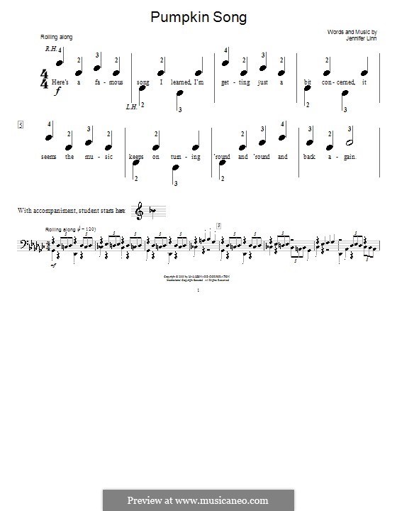 Pumpkin Song by J. Linn - sheet music on MusicaNeo