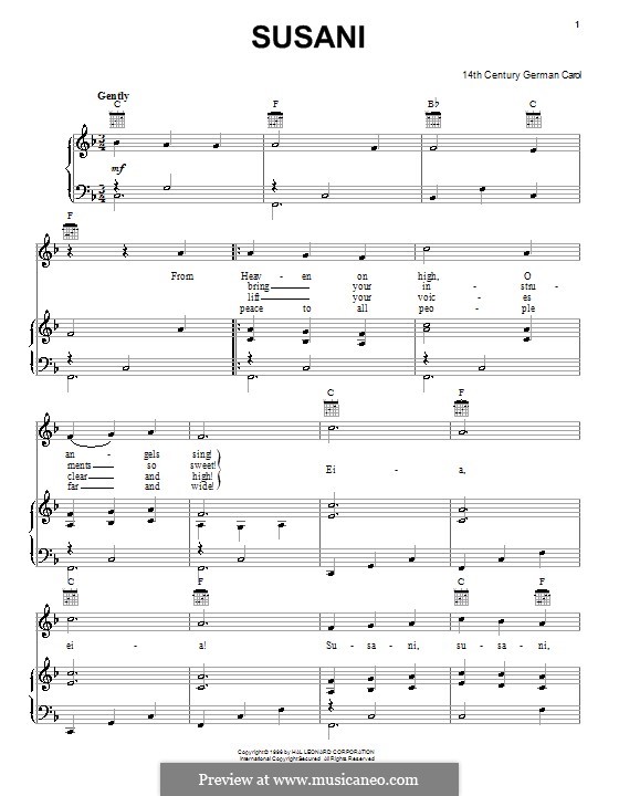 Susani by folklore - sheet music on MusicaNeo