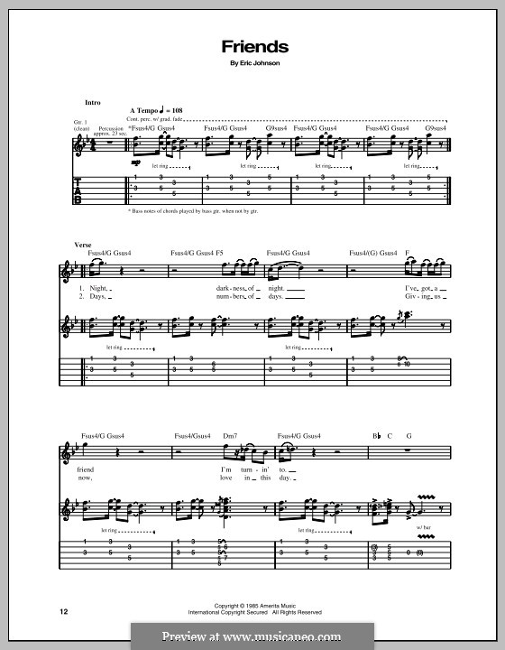 Friends by E. Johnson - sheet music on MusicaNeo