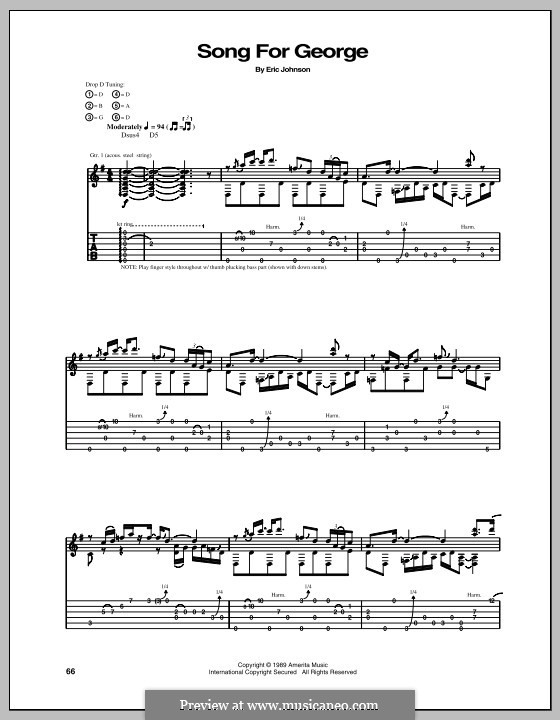 Song for George by E. Johnson - sheet music on MusicaNeo