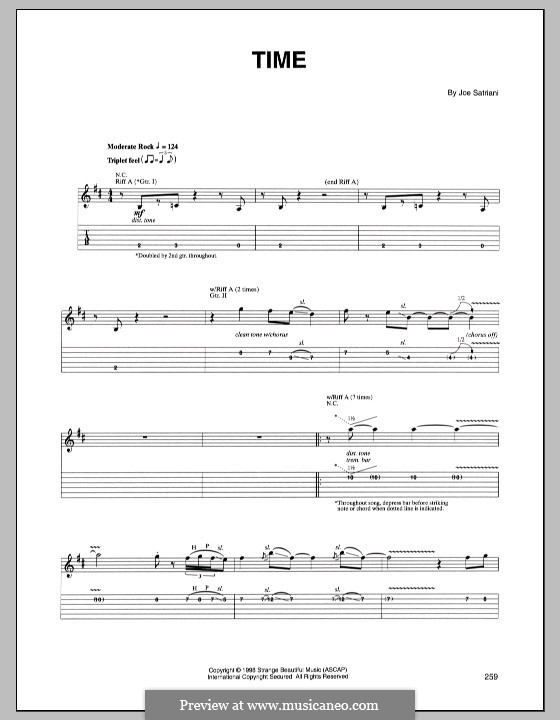 Time by J. Satriani - sheet music on MusicaNeo
