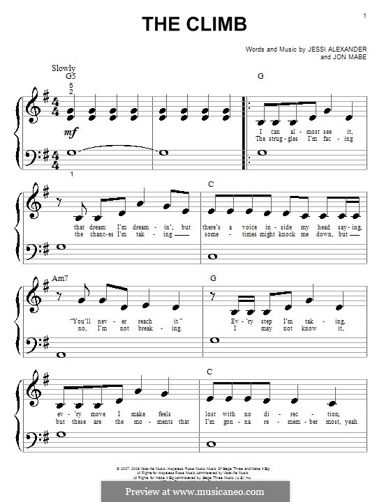 The Climb (from Hannah Montana: The Movie) by J. Alexander, J. Mabe on ...