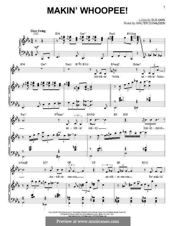 Makin' Whoopee! by W. Donaldson - sheet music on MusicaNeo