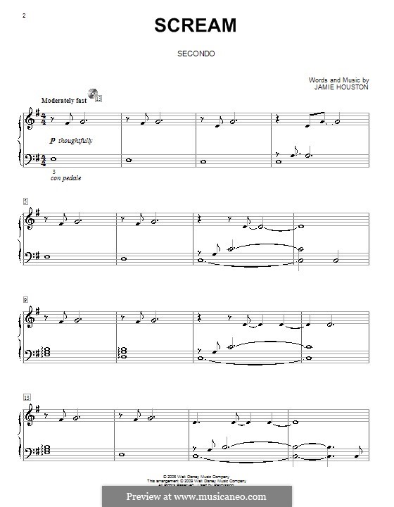 Scream (High School Musical 3) by J. Houston - sheet music on MusicaNeo