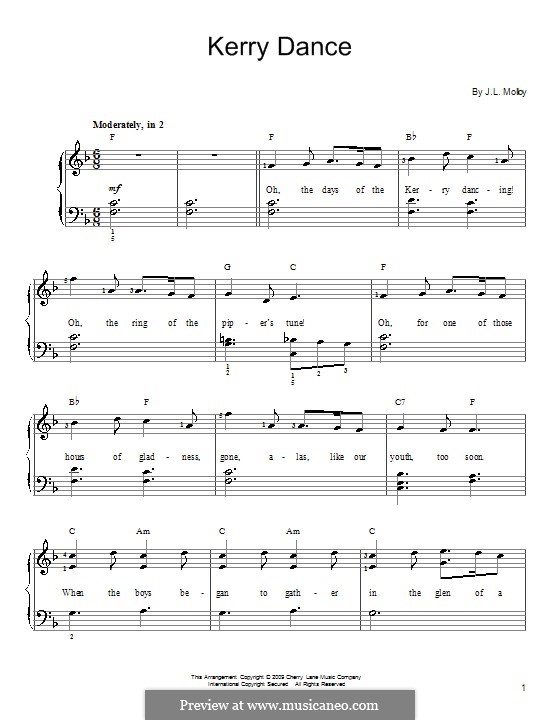 The Kerry Dance by J.L. Molloy - sheet music on MusicaNeo