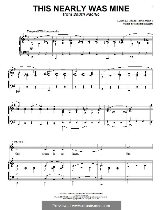 This Nearly Was Mine (from South Pacific) by R. Rodgers on MusicaNeo