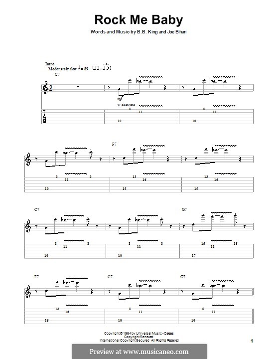 Rock Me Baby by J. Bihari - sheet music on MusicaNeo