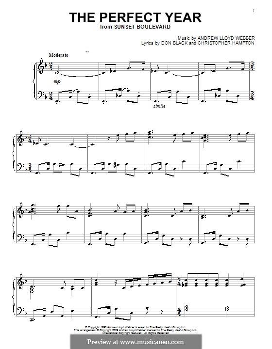 The Perfect Year (Sunset Boulevard) by A.L. Webber on MusicaNeo