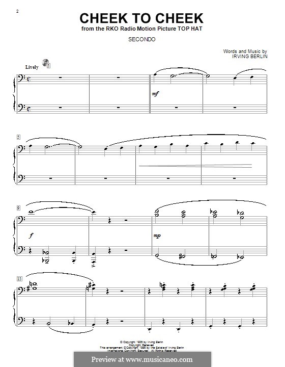 Cheek to Cheek by I. Berlin - sheet music on MusicaNeo