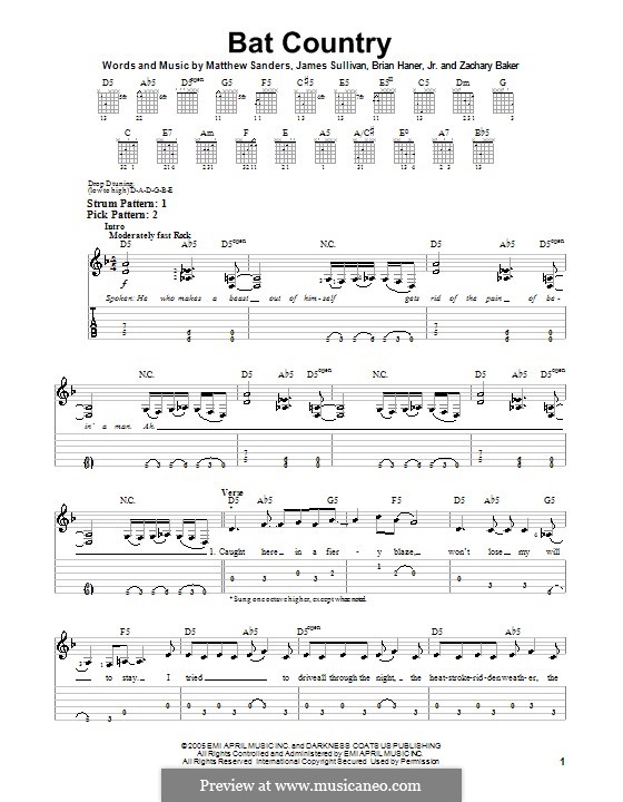 Bat Country (Avenged Sevenfold) by B. Haner Jr., J. Sullivan, M ...