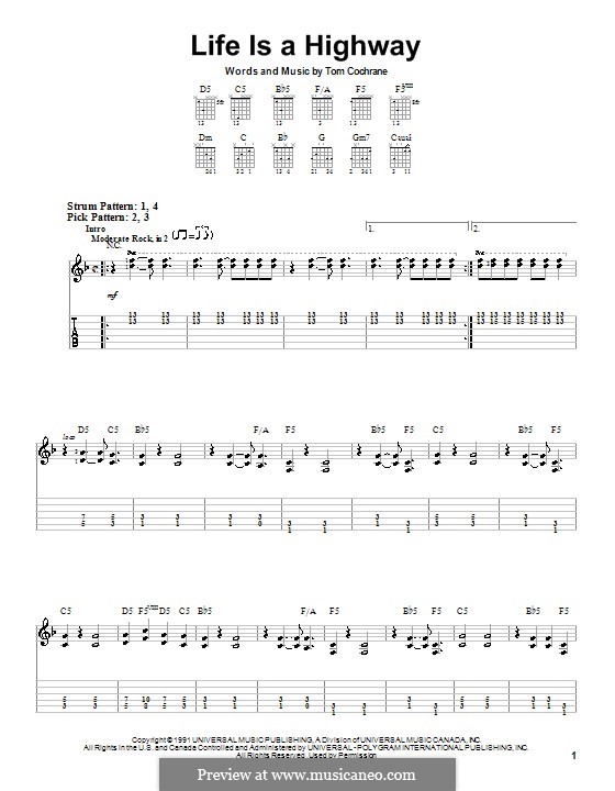 Life Is A Highway Guitar Chords