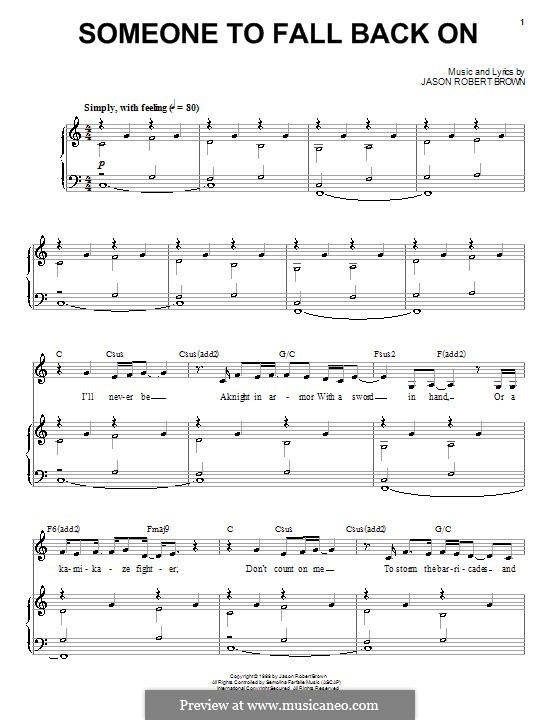 Someone to Fall Back on by J.R. Brown - sheet music on MusicaNeo