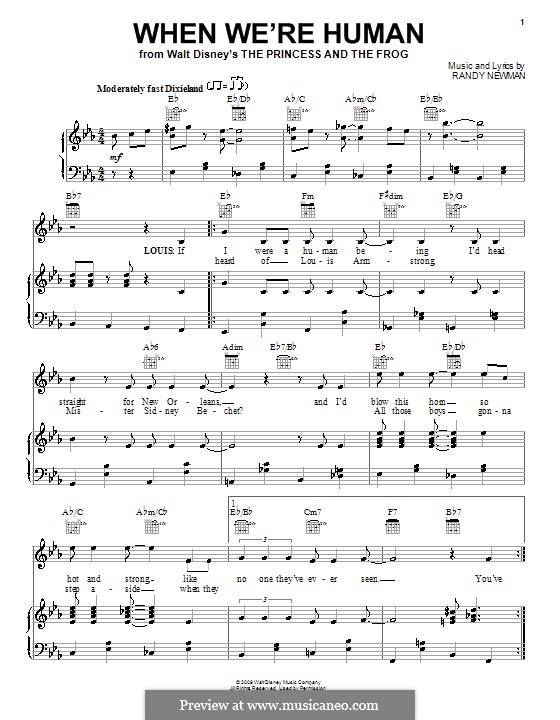 When We're Human (from The Princess and The Frog) by R. Newman on MusicaNeo